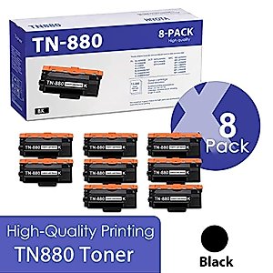 HIYOTA TN 880 TN880 Black Toner Cartridge 8-Pack Compatible Replacement for Brother TN-880 DCP-L5500DN MFC-L6900DW HL-L6300DW L6200DW/DWT L6400DW/DWT L5200DW/DWT Series Printer - Extra High Yield