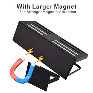 Roysili Magnetic Spice Rack Organizer Spice Organizer For Refrigerator Fridge Spice Rack For Kitchen Organizer Magnetic Shelf Space Saving Black 2 Pack With 2 Hooks