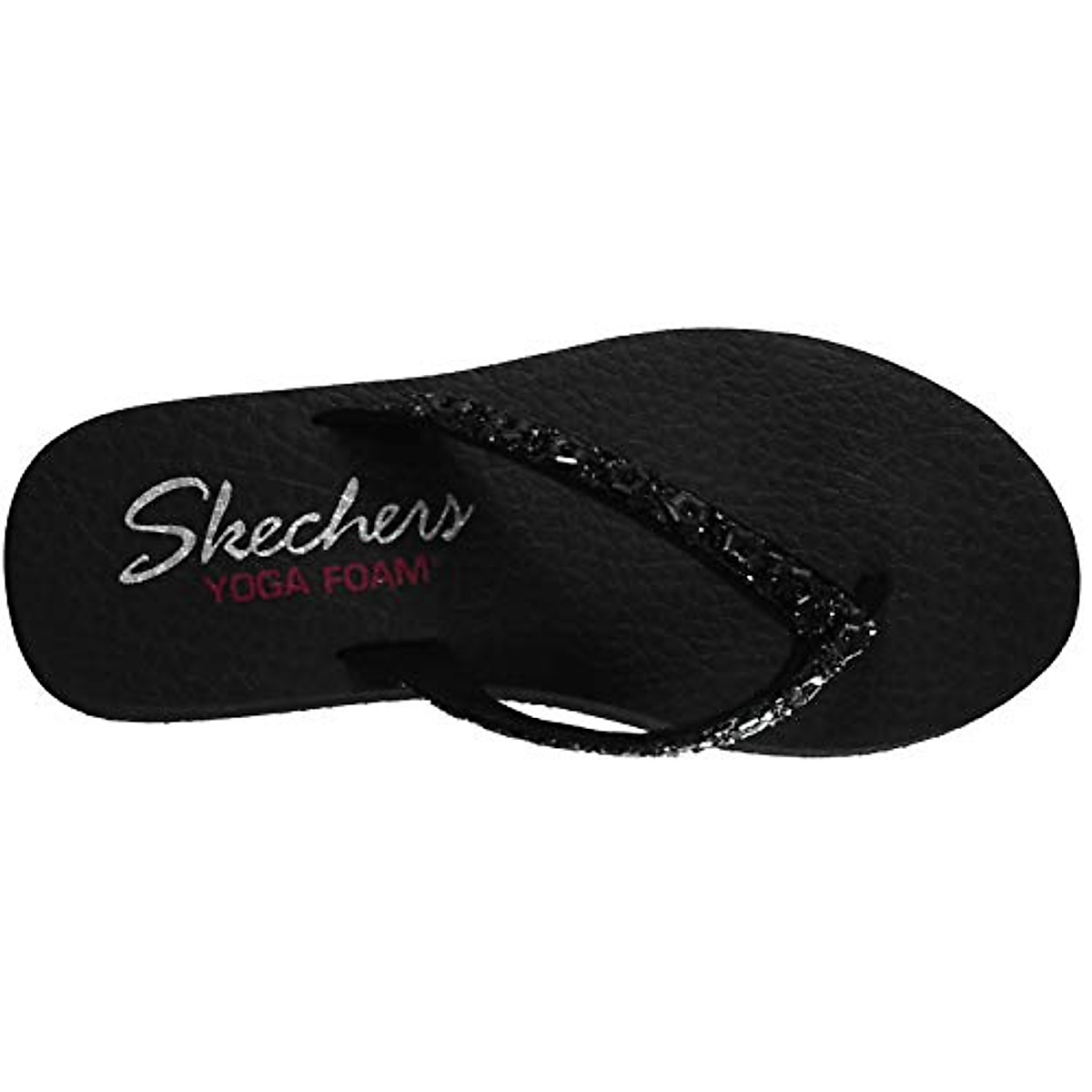 Skechers Women's Meditation-Daisy Delight Sport Sandal Black/Black 8 Wide