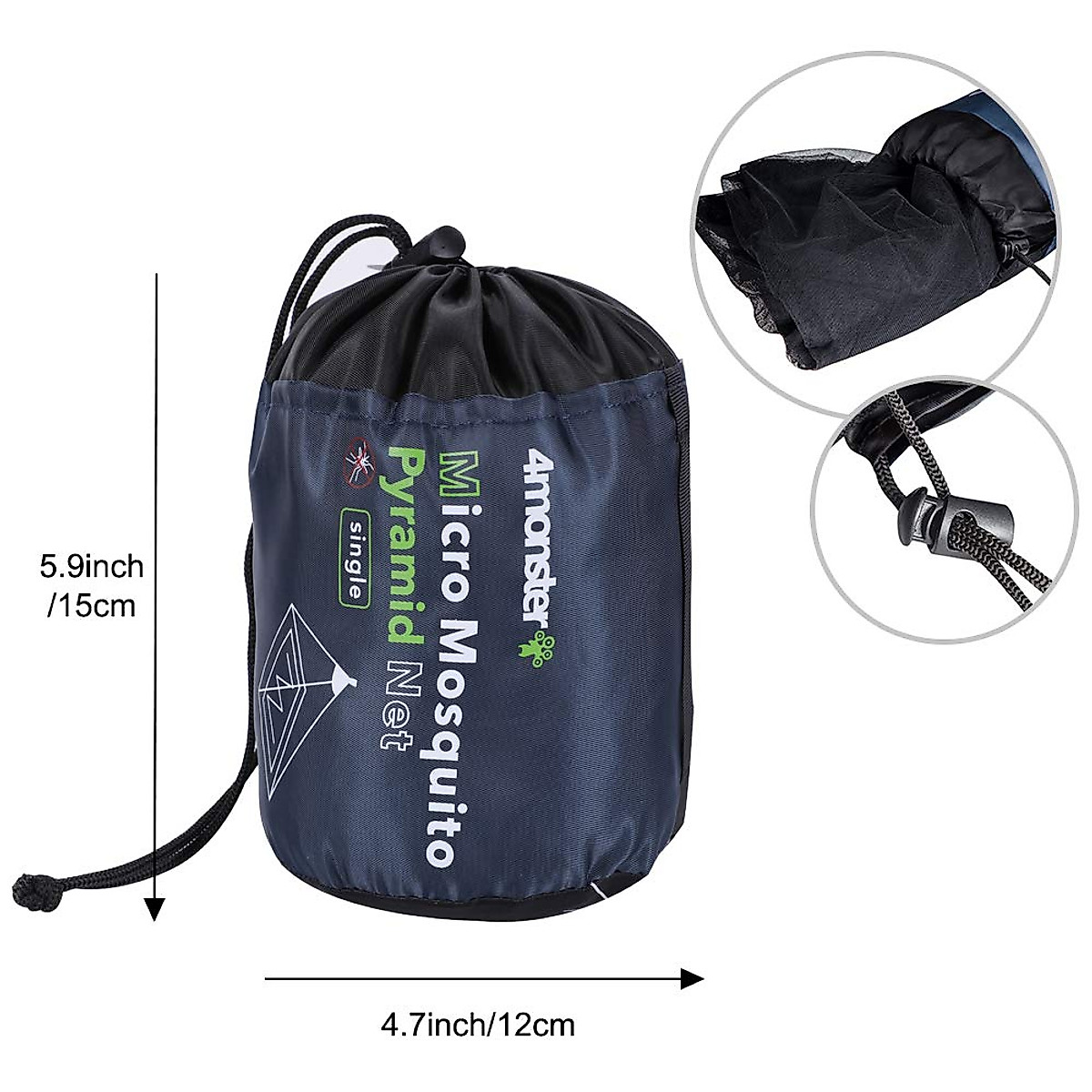 4Monster Camping Insect Net with Carry Bag, Compact and Lightweight, Fits Bed,Sleeping Bags,Tent (Single)