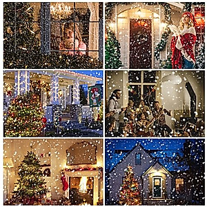 EFOBO Christmas Snowfall Projector Lights, White Snow Lights with Remote Control, Indoor Outdoor for Halloween Xmas Party Wedding Garden Landscape Decoration