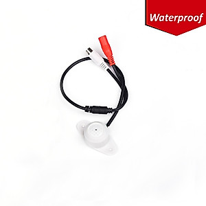 Tonton High Sensitive Weatherproof Preamp Microphone Audio Pickup Device Sound Voice Pickup Kit with 60 Feet Cable and Power Supply for CCTV Surveillance Camera System