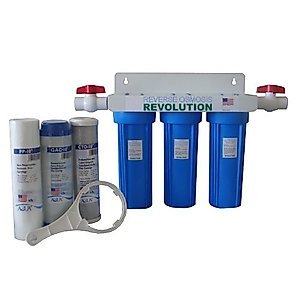 Whole House 3-Stage Water Filtration System, 3/4" Port with 2 valves and Extra 3 Filters Set