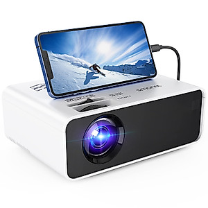 SMOENT 1080P Movie Projector 7500L Home Projector Video TV Projector Mini Portable Projector Outdoor Indoor Wall Compatible with TV Stick Laptops PC PS5 HDMI USB