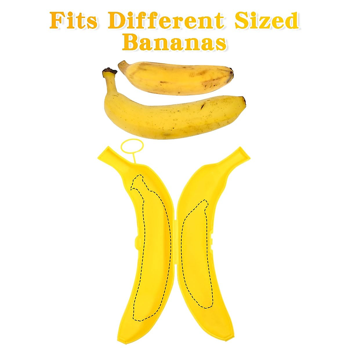 BieFuDan Banana Keeper for Freshness, Plastic Banana Holder, Banana Protector Case Outdoor Travel, Banana Storage Container for Lunch Box, Yellow (Yellow 2PC)