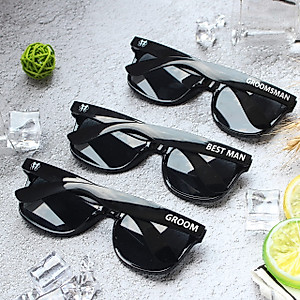 LotsBuyLots Groomsmen Sunglasses 7 Pack, Bachelor Party Supplies Sunglasses for Groom,Best Man,Groomsman(B:Groomsman)