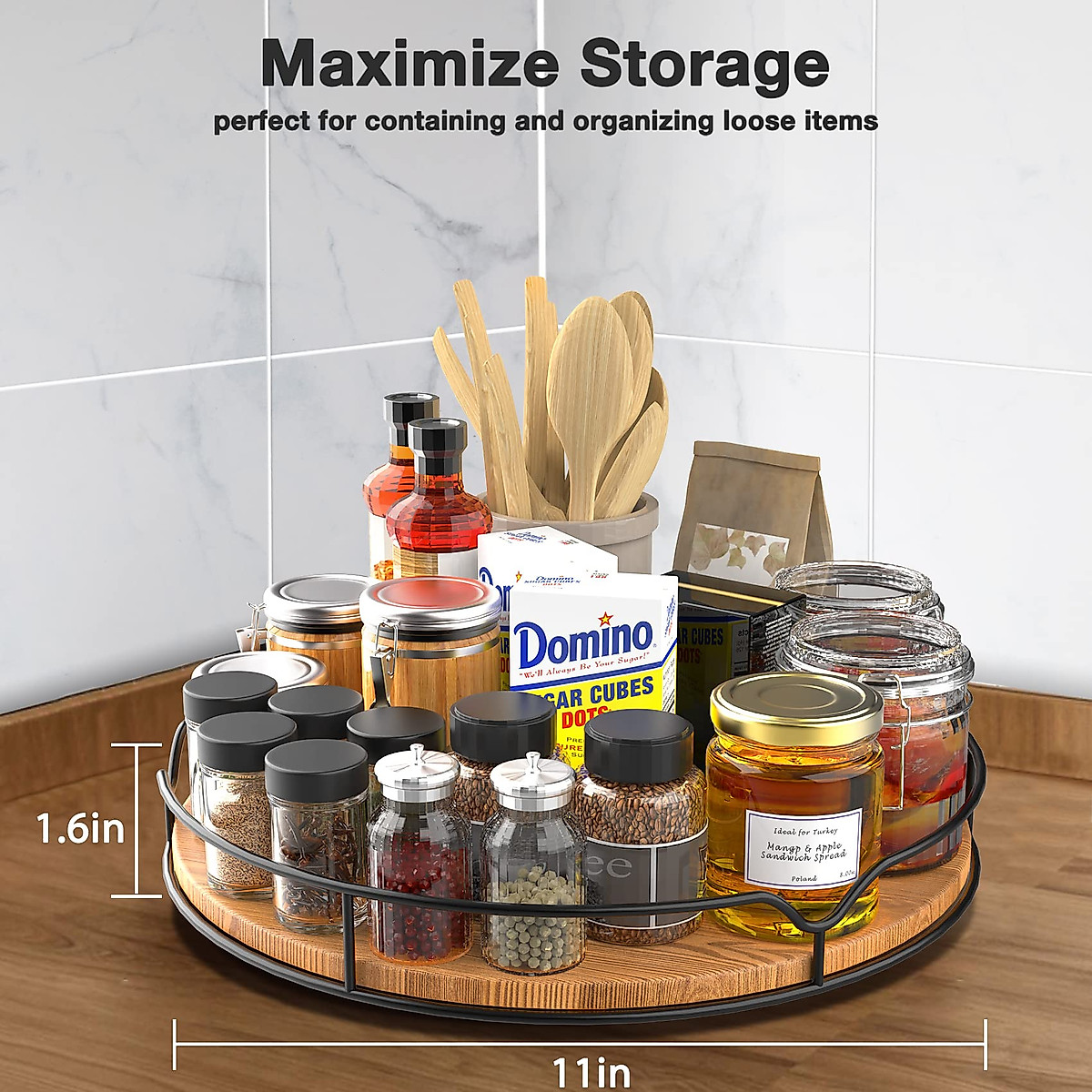 10" & 11" Lazy Susan Organizer - Carbonized Black