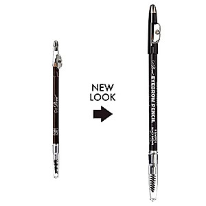 Ruby Kisses GoBrow Eyebrow Pencil, Sharpenable, Longwear, Long Lasting Eyebrow Wooden Pencil for Natural-Looking Brows 6 PACK (Black Brown)