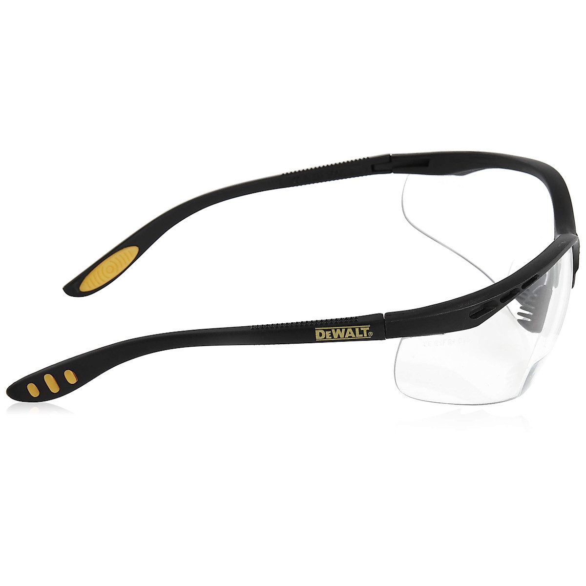 DEWALT DPG59 Reinforcer RX Bifocal Safety Glass - Black Frame/Clear Lens, 1.5 Diopter with protective sleeve