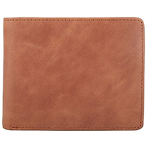 HIMI Wallet for Men-Genuine Leather RFID Blocking Bifold Stylish Wallet With 2 ID Window (Brown)
