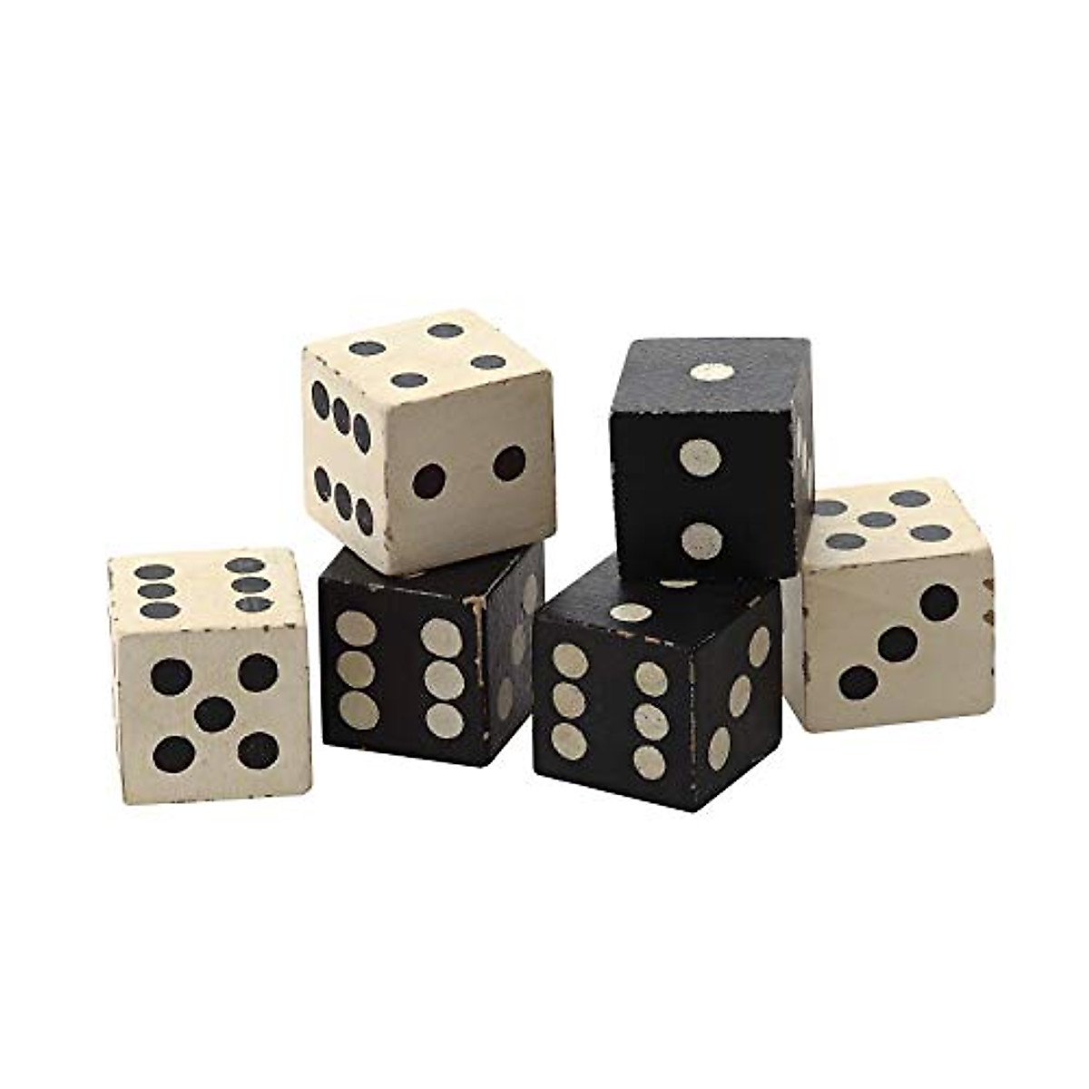 Decorative Mango Wood Dice (Set of 6 Pieces)