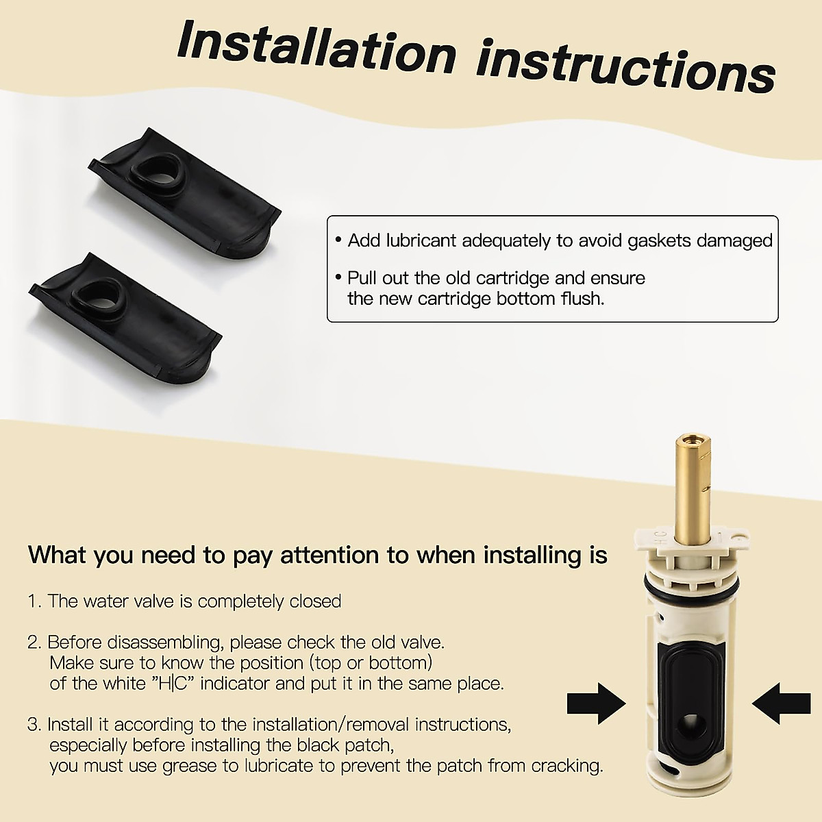 1222 Replacement Cartridge Kit for Moen One-Handle Posi Temp Faucets,Replacement Compatible with Moen Tub Shower，Durable Brass & Plastic(Silicone Oil Included,Retainer Clip,Installation Instructions)