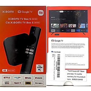 Xiaomi TV Box S (2nd Gen) 4K Ultra HD Streaming Media Player, Google TV Box with 2GB RAM 8GB ROM, 2.4G/5G Dual WiFi, Bluetooth 5.2 & Dolby Audio and DTS-HD, Dolby Vision, HDR10+