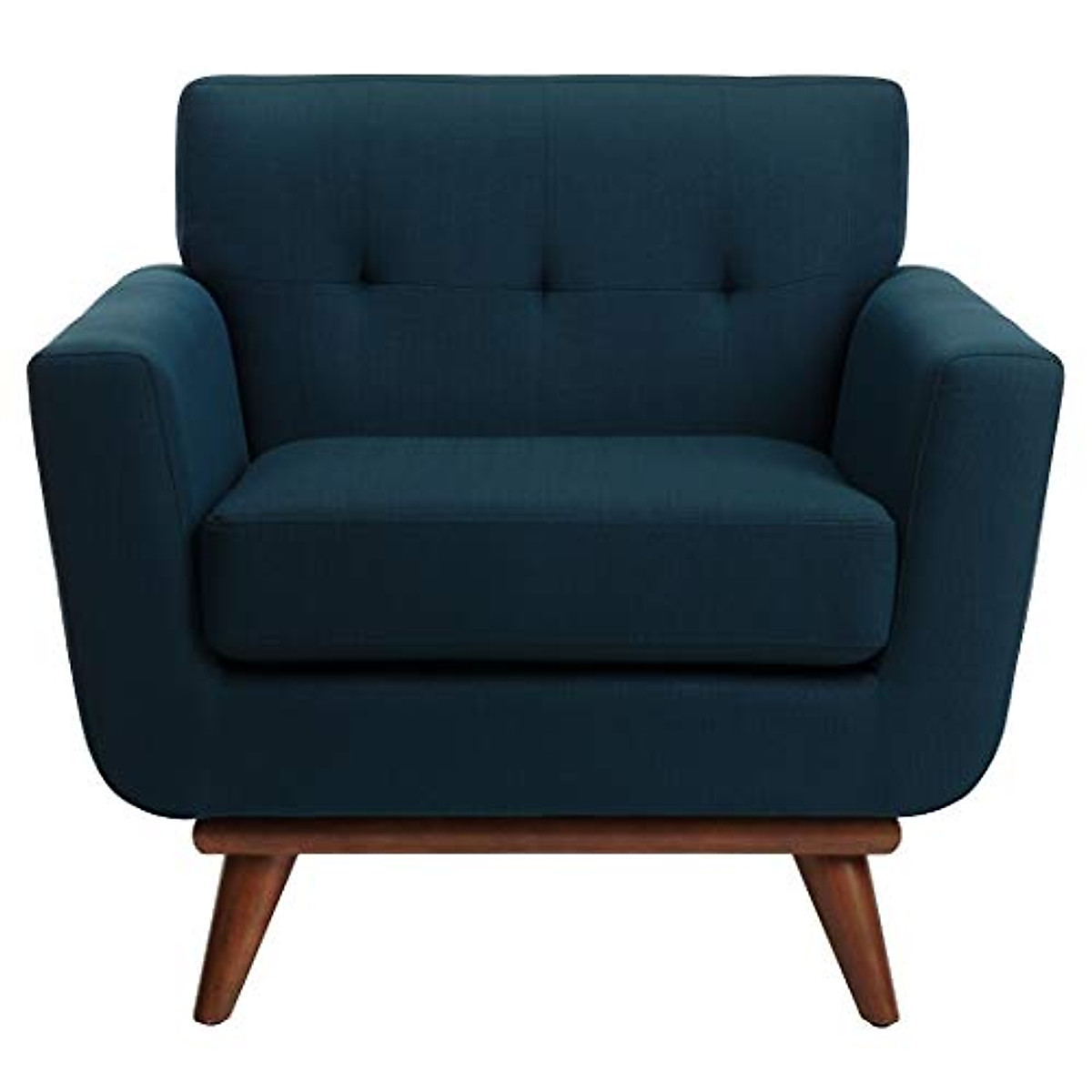 Safavieh Couture Home Opal Mid-Century Dark Teal Linen Tufted Arm Chair