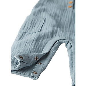 little planet by carter's unisex-baby Organic Cotton Gauze Overall Jumpsuit, Rose, Newborn