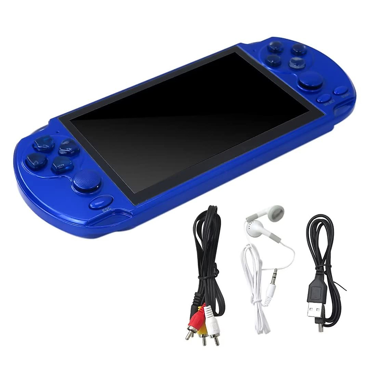 (Blue) 5.1'' 8GB Retro Handheld Game Console Portable Video Game Support Multi-Task Operation