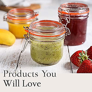 WHOLE HOUSEWARES 24 oz Clear Canister Set with Beech Wood Lids | 2 pcs Food Storage Canister for Kitchen & Pantry Organization and Storage | Ideal for Grains, Sugar, Spices & Herbs