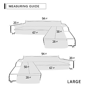 Easy-Going Sectional Couch Covers for Dogs L Shape Sofa Cover Reversible Sofa Slipcover Chaise Lounge Cover Furniture Protector Cover for Pets Dog Cat (Large, Dark Gray/Dark Gray)