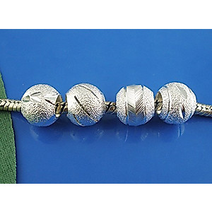 Ten (10) Star Glitter Spacer Beads for Snake Chain Charm Bracelets