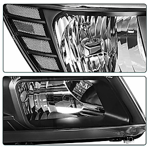 TUSDAR Headlight Assembly Set for 09-20 Dodge Journey Driver and Passenger Side Black Housing Clearr Reflector Bulbs Included