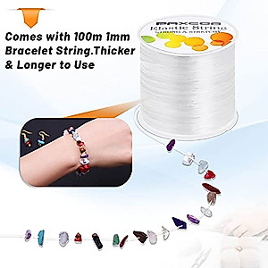 Paxcoo 1mm Elastic Bracelet String Cord Stretch Bead Cord for Jewelry Making and Bracelet Making