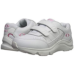 Apex Women's Double Strap Walker Sneaker, White, 6.5 W US