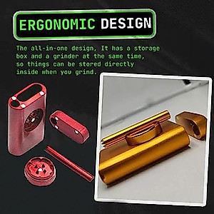 Storage Case with Mini Grinder All-in-one, Portable for On The Go (black)