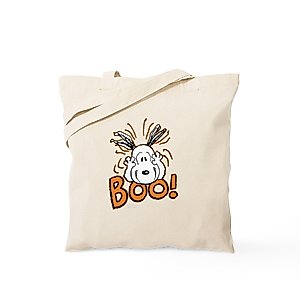 CafePress Peanuts Halloween Natural Canvas Tote Bag, Reusable Shopping Bag