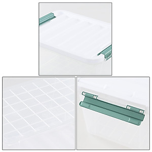 Begale 20 L Plastic Storage Bins with Lids, 6-Pack Clear Storage Box with Handle