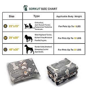 1 Pack 3 Puppy Blankets Super Soft Warm Sleep Mat Grey Cute Print Blanket Fluffy Fleece Pet Blanket Flannel Throw Dog Blankets for Small Dogs Puppy Dogs Fluffy Cats,Star&Bone&Love-Small(23"x15")