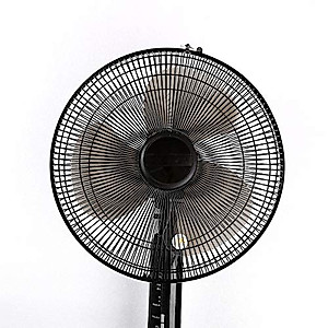 FEESHOW 16 inch Plastic Fan Blade Replacement 3 Leaves with Nut Cover Household Electric Fan Blades Accessories Black One Size