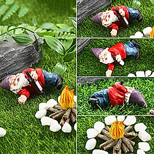 4 Pieces Christmas Happy Fairy Gnomes Garden Accessories Sculpture Collectible Figurines Miniature Gardening Figurine Gnomes Ornament Gnome Kit Fairy Garden Statues for Miniature Fairy Garden Supplies