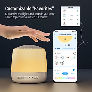 Baby Sound Machine, HEYVALUE White Noise Machine for Baby Sleeping, Night Light |Toddler Sleep Trainer | 34 Soothing Sound | App Remote Control, Personal Sleep Routine (Wi-Fi)