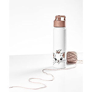 Simple Modern Disney Aristocats Water Bottle with Straw Lid Vacuum Insulated Stainless Steel Metal Thermos | Gifts Reusable Leak Proof Flask for Gym, Travel | Summit Collection | 22oz Aristocats