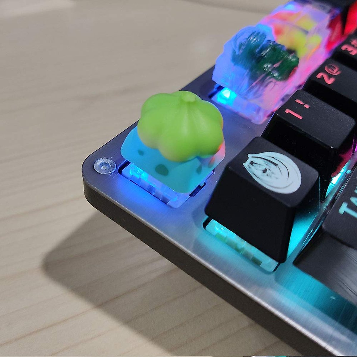 HFSECURITY Little Fire Dragon Frog Seed Design Resin Keycaps for Cherry Mx Switch Mechanical Gaming Keyboard Use SA R1 (FrogSeed)