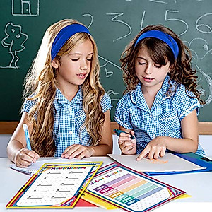 6 Pack Dry Erase Pockets Sleeves, 10 x 13 inches, Assorted Colors