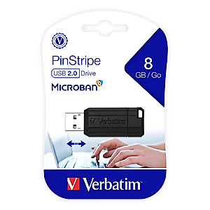 Verbatim 8GB Pinstripe USB Flash Drive - Black