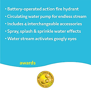 Yookidoo Baby Bath Toddler Toys (Ages 3+) - Ready Freddy Spray ‘N’ Sprinkle Fire Hydrant Bathtime Toy - Includes Hose, Spray Nozzle, Wheel, & Water Gauge - Attach to Any Bath Tub or Shower - Mold Free