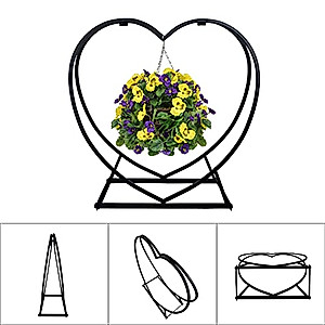 Westcharm 21.5" Metal Heart Shaped Firewood Log Rack | Black Firewood Holder Storage Rack | Fireplace Wood Storage Shelf for Outdoor Indoor Décor - Small