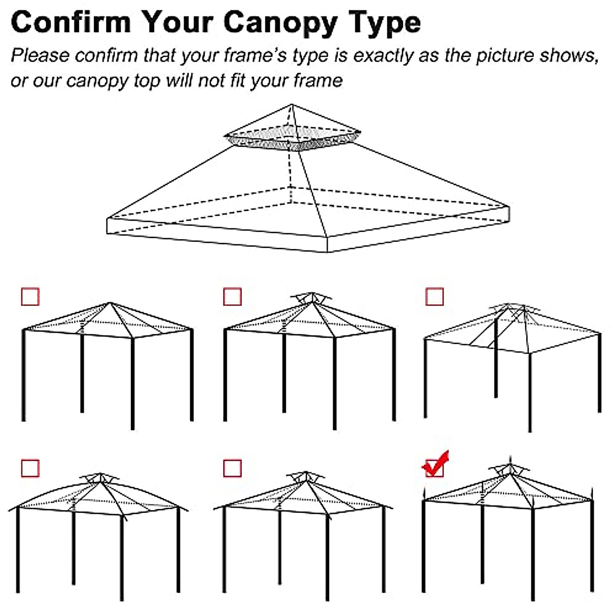 Yescom 10'x10' Water Resistant Canopy Top Replacement for Arrow Gazebo Dual Tier Beige Outdoor Garden Yard Patio Cover