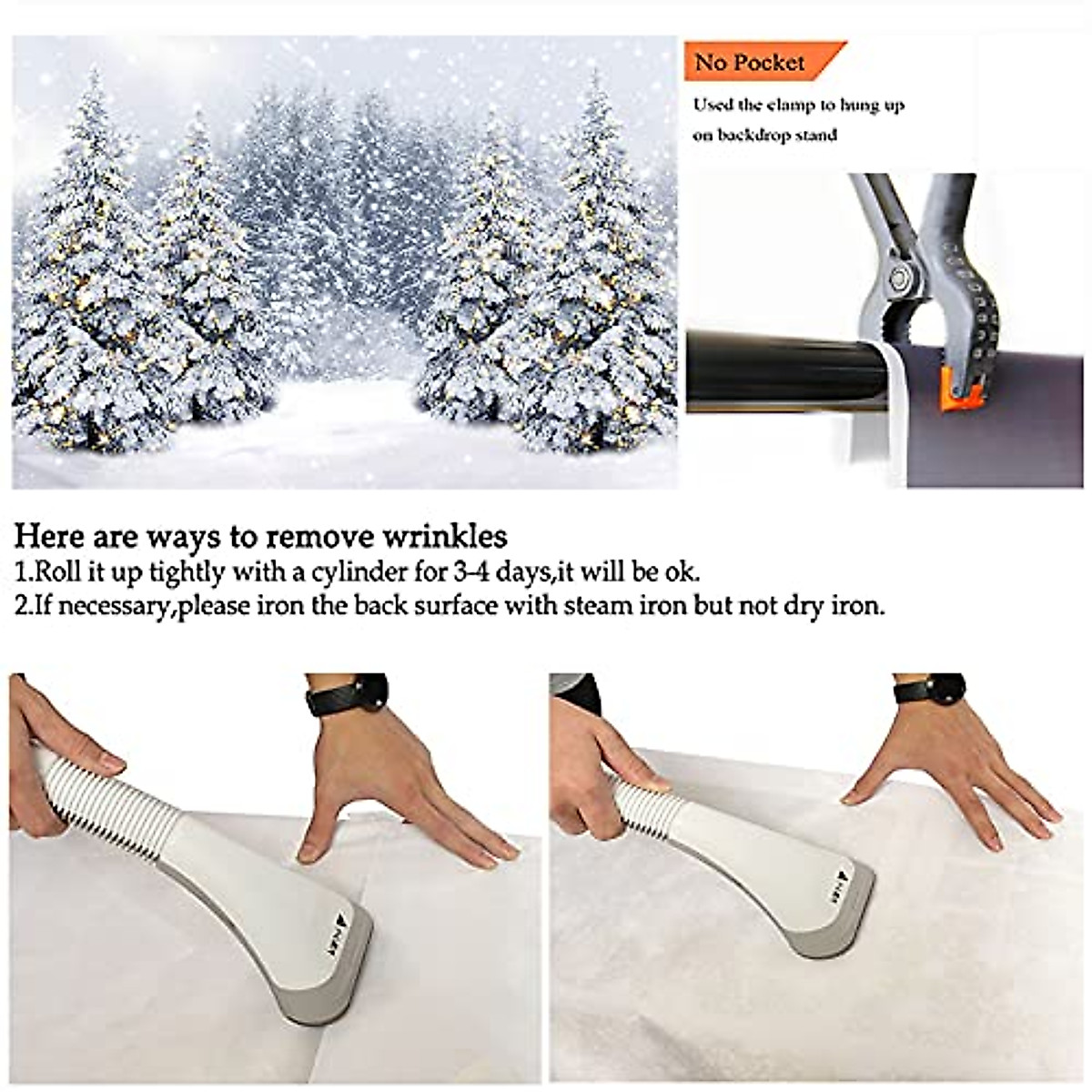 Avezano Winter Scene Backdrop Wonderland Snowflake Photography Background Bokeh Glitter White Snow Forest Christmas Party Holiday Photo Backdrop Photoshoot Studio Props (7x5ft)