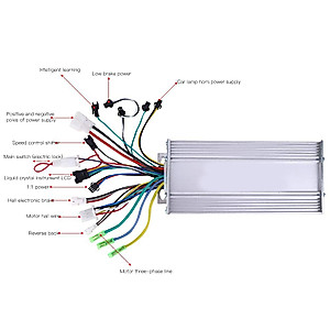 Junluck Motor Brushless Controller + LCD Display, Waterproof LCD Display Panel 5 Gear Adjustable Electric Bicycle E-Bike Scooter Brushless Controller Kit(1000W 48V)