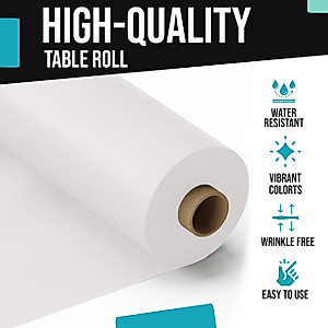 Premium Quality Plastic Table Cover Banquet Rolls 40" X 300' (White)