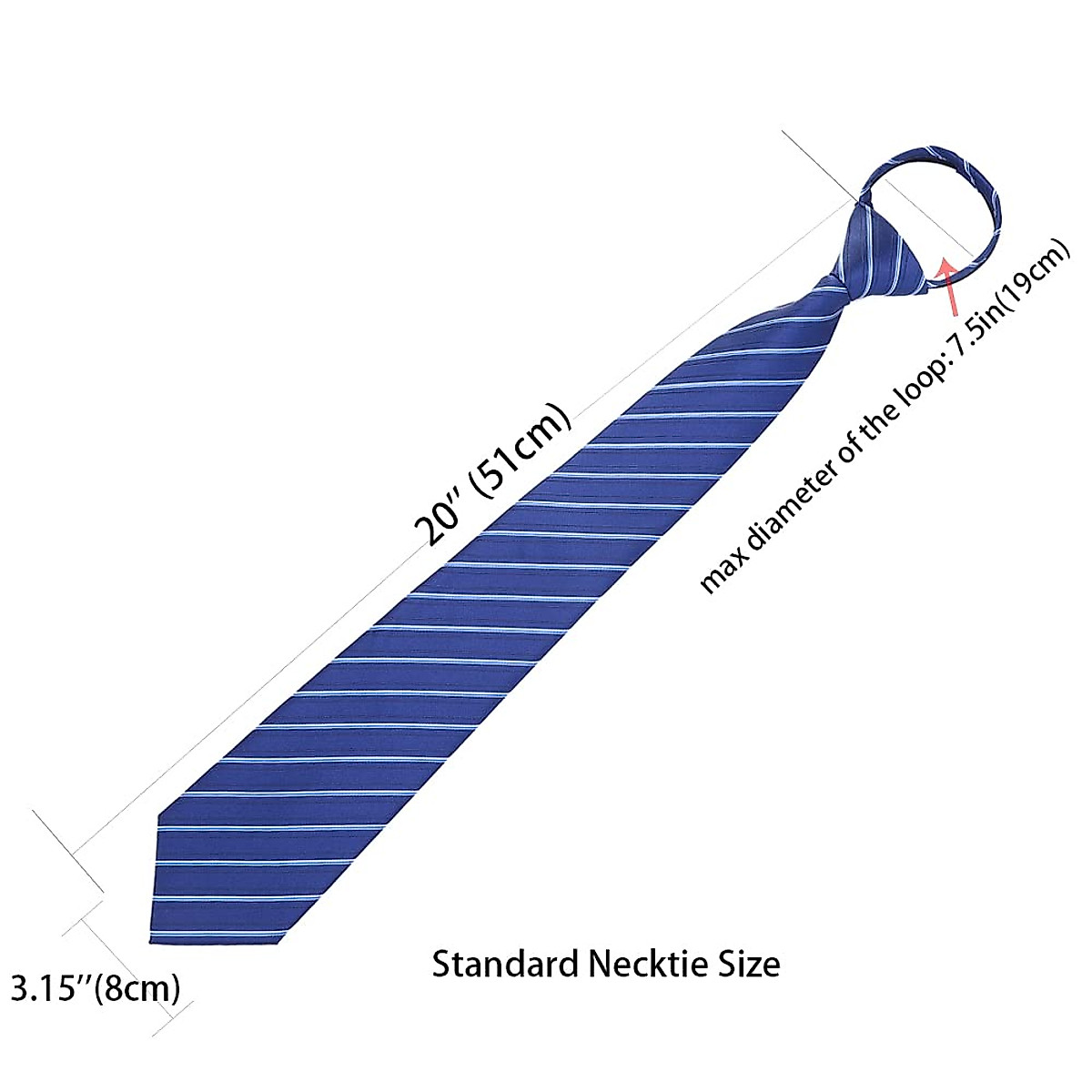 AUSKY 6PACK Mens Zipper Necktie,Regular Long Adjustable Pre Tied Clip on Easy Neck Tie for Men Formal Silk ties 3.15in Wide