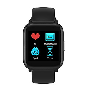 Fitness Tracker, 18 Sport Modes IP68 Waterproof Smart Watch, Blood Oxygen Monitor Heart Rate Sleep Tracker Fitness Watch for Unisex-Adult (Black)
