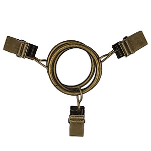 LLPJS 44 Pack Curtain Rings with Clips, Curtain Clip Rings Hooks, Bow Hanger Clips for Hanging Drapery Drapes Bows, Ring 1 inch Interior Diameter, Fits up to 5/8" Rod, Bronze