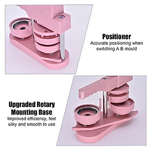 CABINAHOME Button Maker, Installation-Free Button Badge Maker Machine, 58mm (2.25in) Pin Button Maker Press Machine with 100pcs Button Pins, Circle Cutter, Pictures and Magic Book