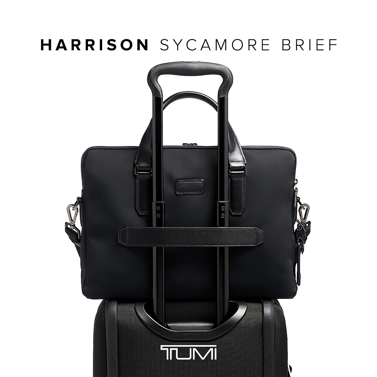 TUMI - Harrison Sycamore Slim Leather Top Zip Briefcase - 15 Inch Computer Bag for Men and Women - Black