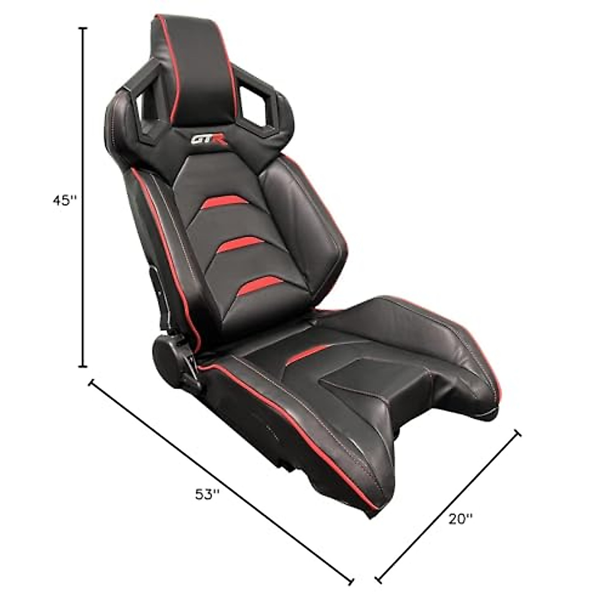 GTR Simulator GTA Model Majestic Black Frame with Adjustable Leatherette Pista Racing Seat Racing Driving Gaming Simulator Cockpit Chair (Pista-Black/Red)