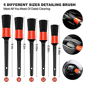 NARUNDREN Car Detailing Brush Set, 20 Pcs Car Detailing Kit,Car Detailing Drill Brush Kit, for Cleaning Wheels,Dashboard,Interior,Exterior,Leather,Air Vents,Emblems
